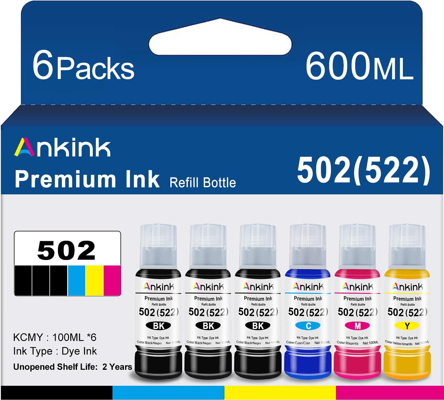 Amazon.com: Spaceink 502 Ink Refill Bottles for Ecotank ET-4760 ET-3760 ...