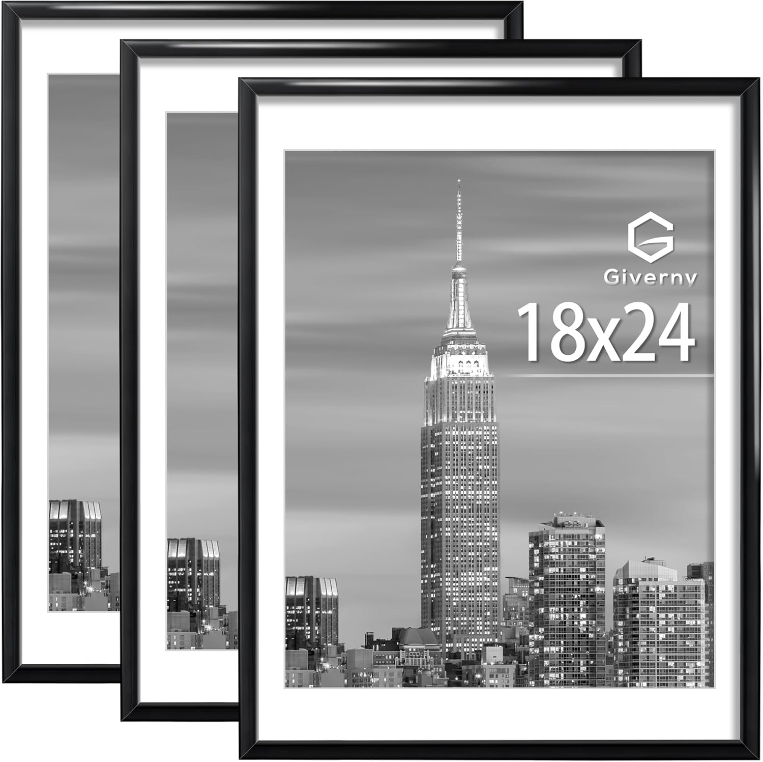 Amazon.com - Giverny 18 x 24 Picture Frame Black 3 Pack, Poster Frames ...