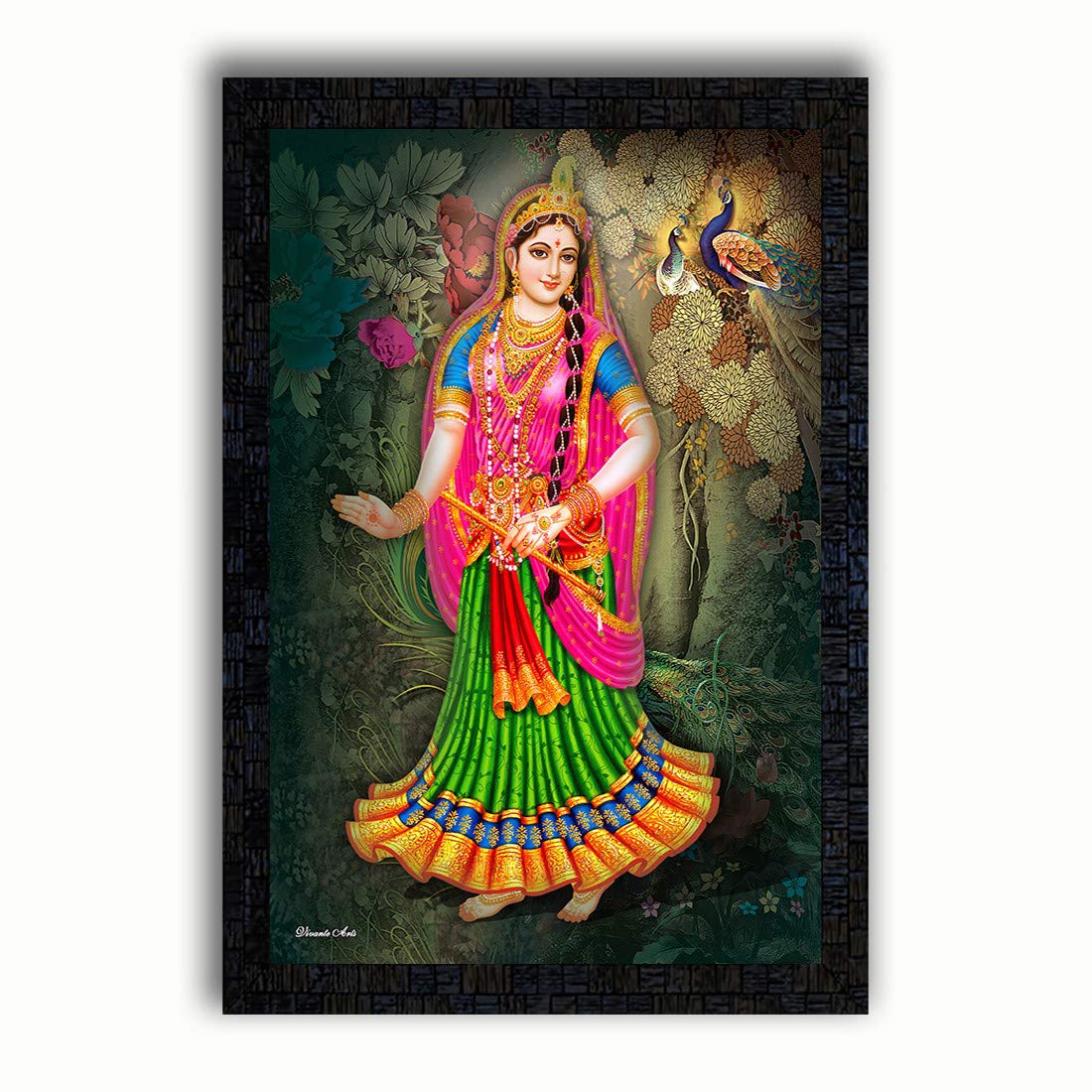 Generic PNF Radha Rani with Wooden Synthetic Frame Painting(13.5x19 ...