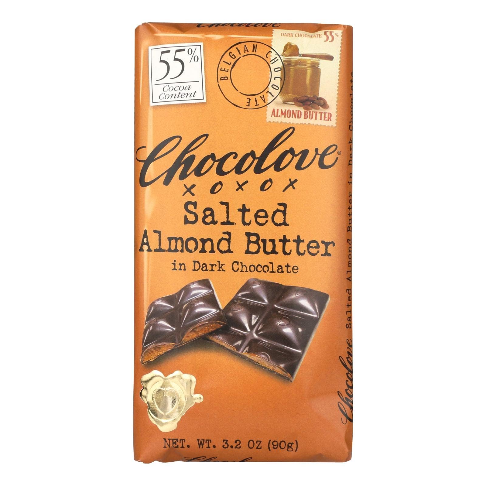 Amazon.com : Chocolove Xoxox - Dark Chocolate Bar - Salted Almond ...
