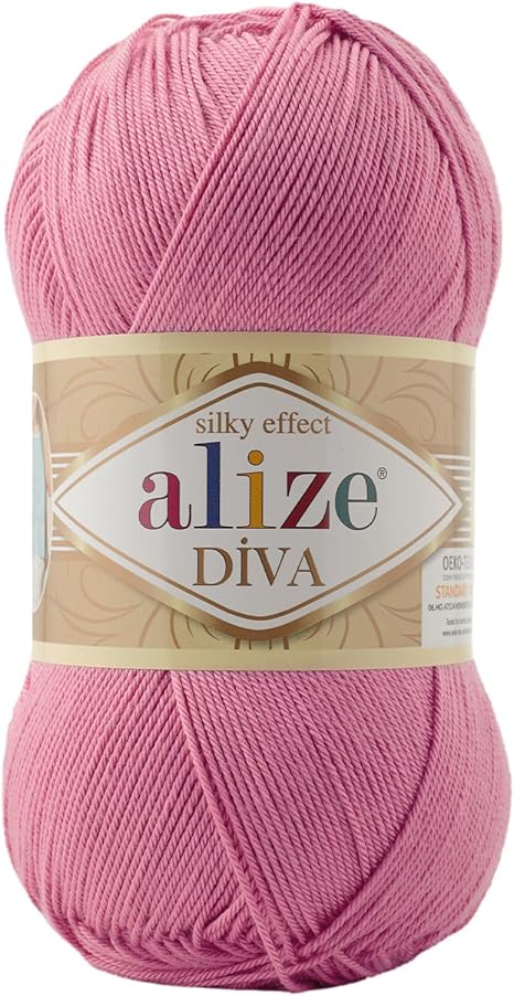 Amazon.com: 1 Skein/Pack Alize Diva 100% Microfiber Acrylic Yarn, 100g (3.5 oz) / 350m (383 ...