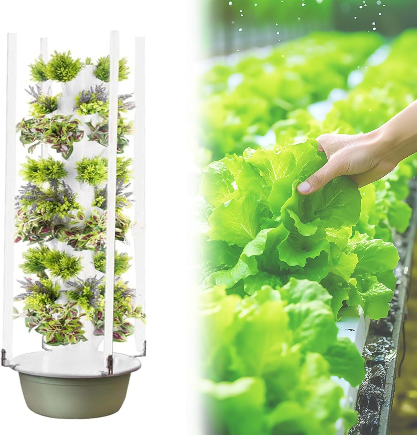 Hydroponics Growing System, 20-36 Plants Indoor Vertical Tower Garden ...