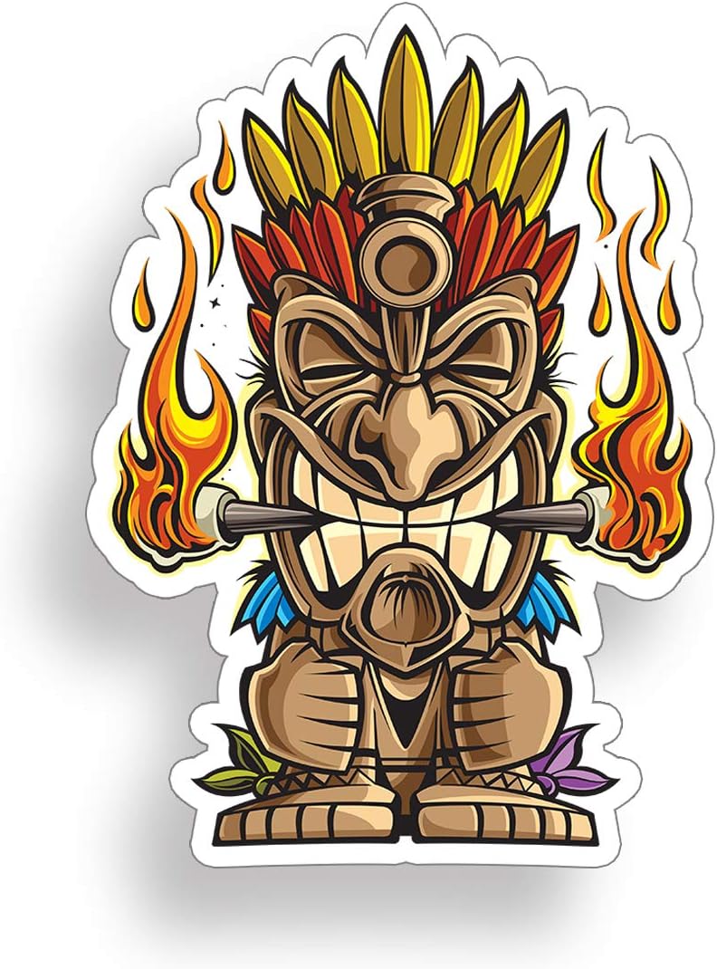 Amazon.com - Tiki Surfer Sticker Decal Vinyl Bumper Sticker Decal ...