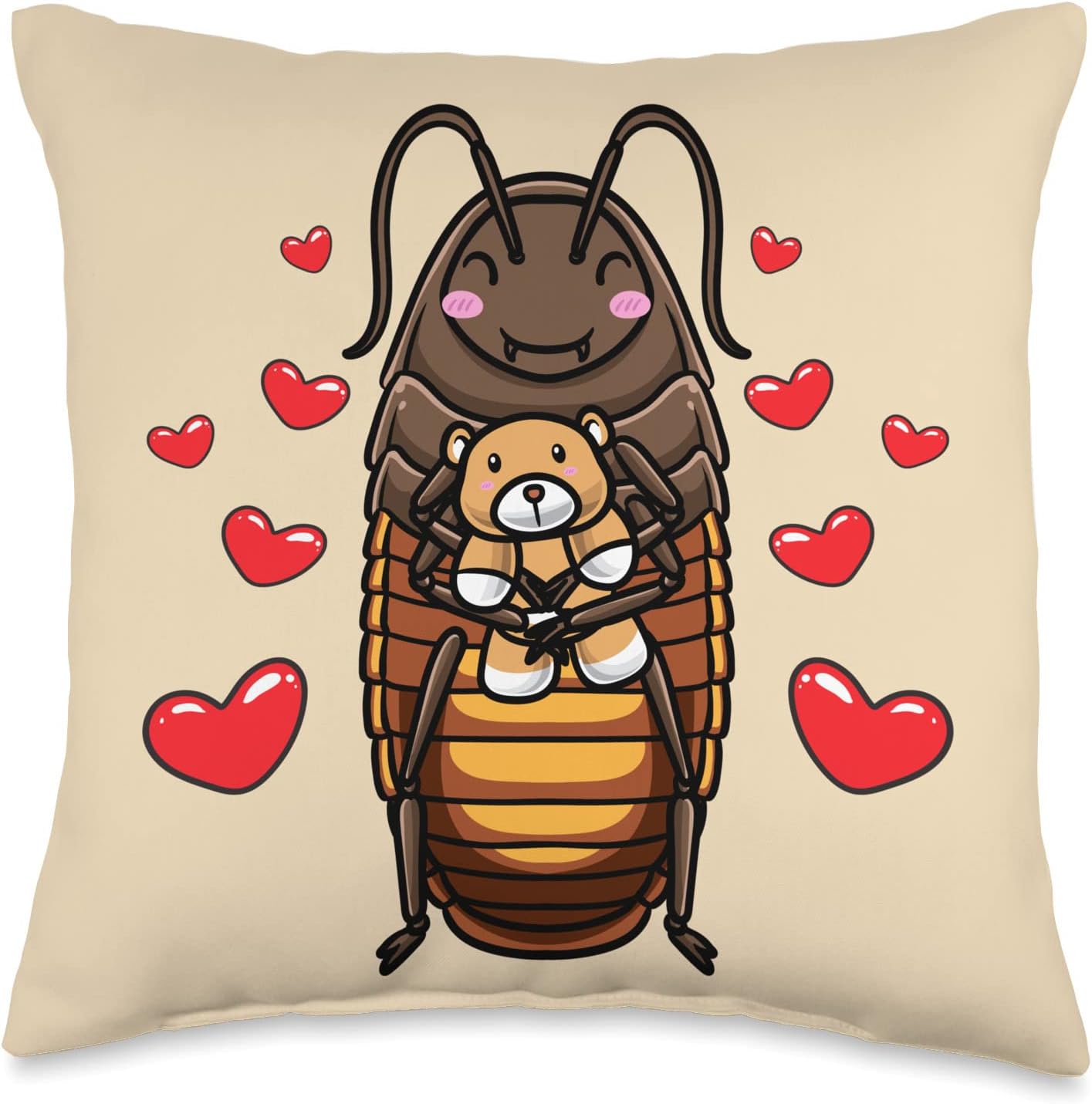 Amazon.com: Madagascar Cockroach with Cuddly Toy Throw Pillow : Home ...