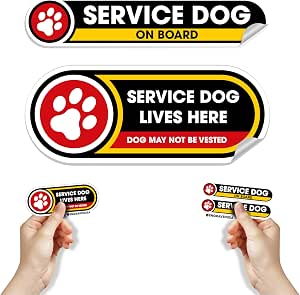 Amazon.com - Service Dog on Board Small Stickers for Car + Service Dog ...