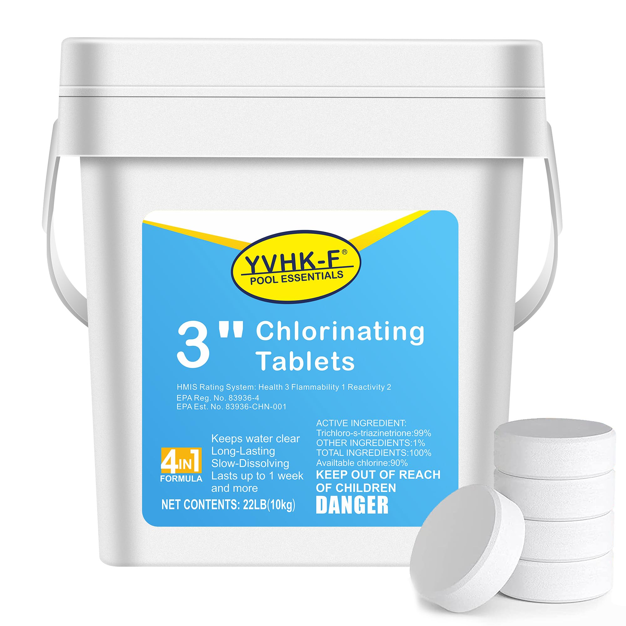 3 Chlorine Tablets 22 Lbs 3inch Chlorinating Tabs For Swimming ...