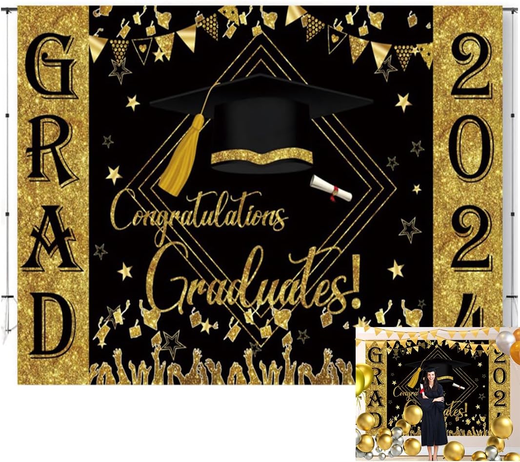 Amazon.com : Congrats Grad 2023 Backdrop Graduation Prom Backdrop Class ...