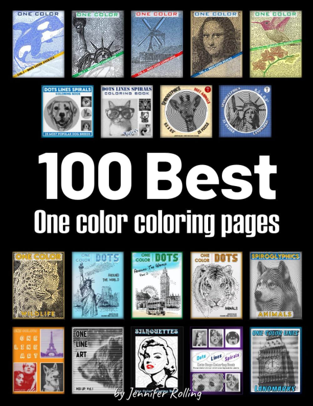 Amazon.com: 100 BEST One Color coloring book: The best designs from ...