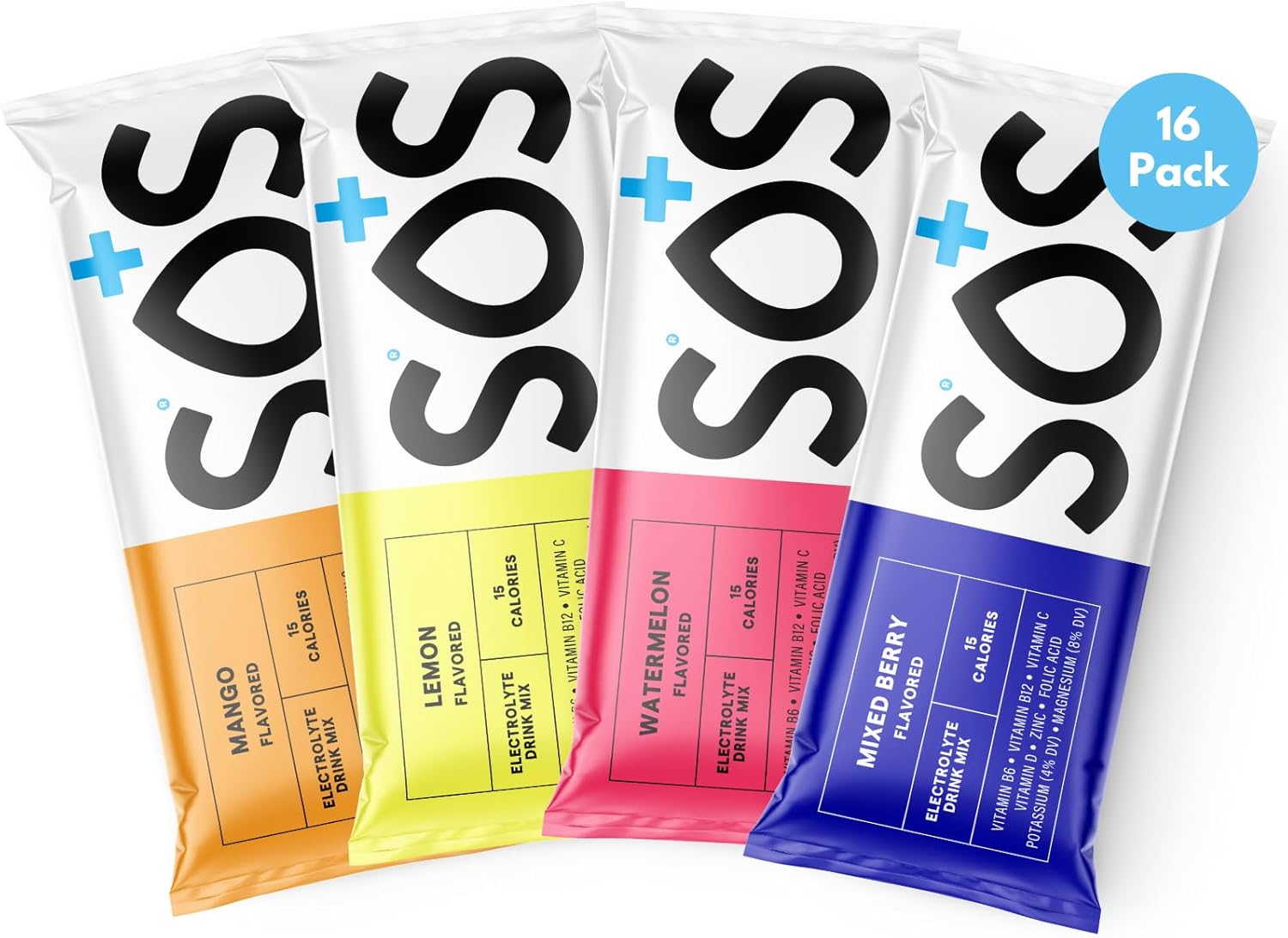 Amazon.com : SOS Hydration, 4-Flavor Variety Pack, 16 Sticks : Health ...