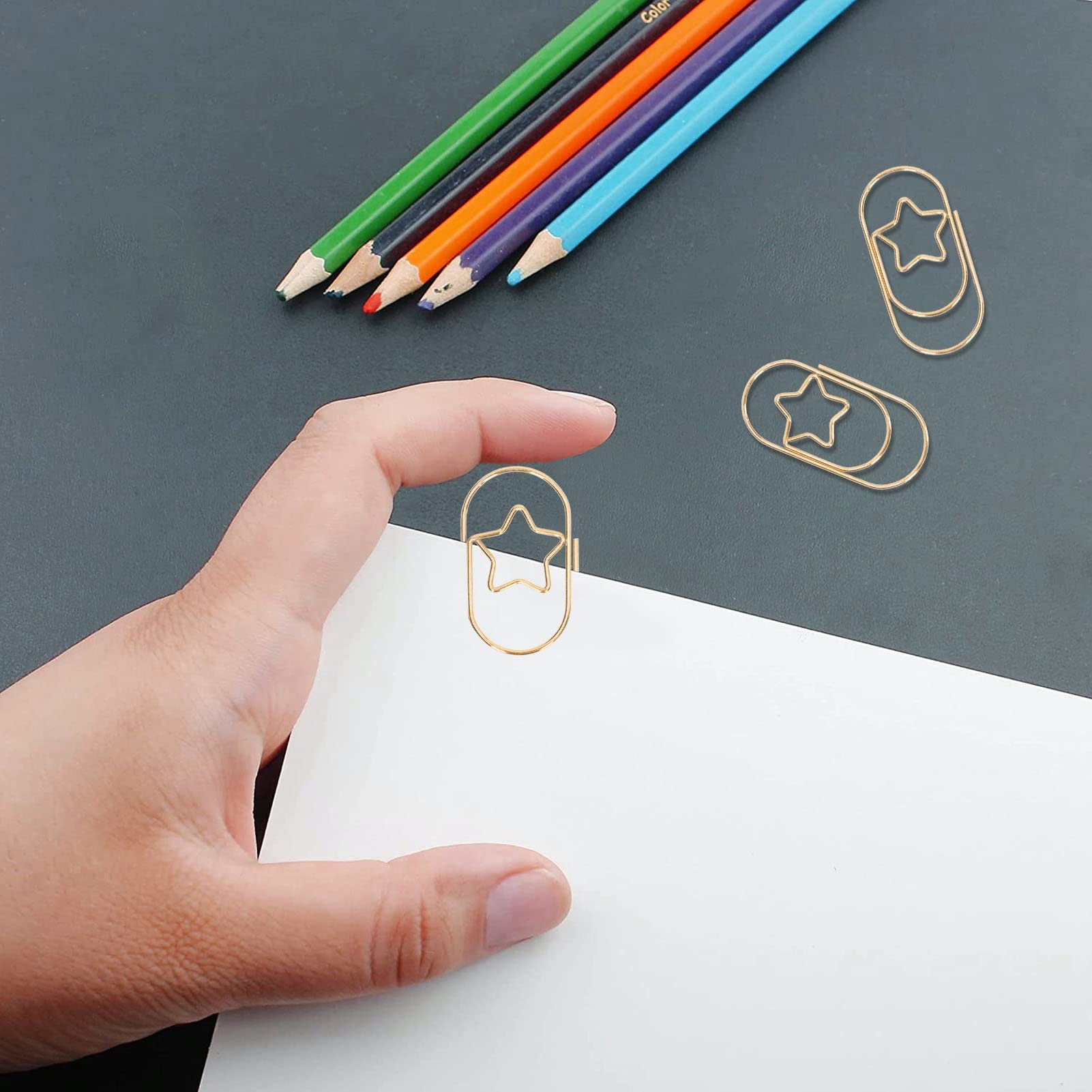 Snapklik.com : Paper Clips, 40Pcs Medium Size Gold Paper Clips, Cute ...