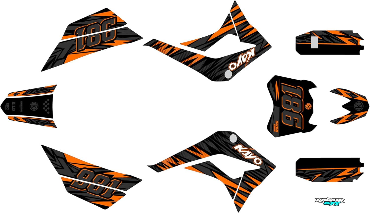 Amazon.com: Kalair GFX Graphics Kit for Kayo Pit Bike TS90 and TSD110 ...