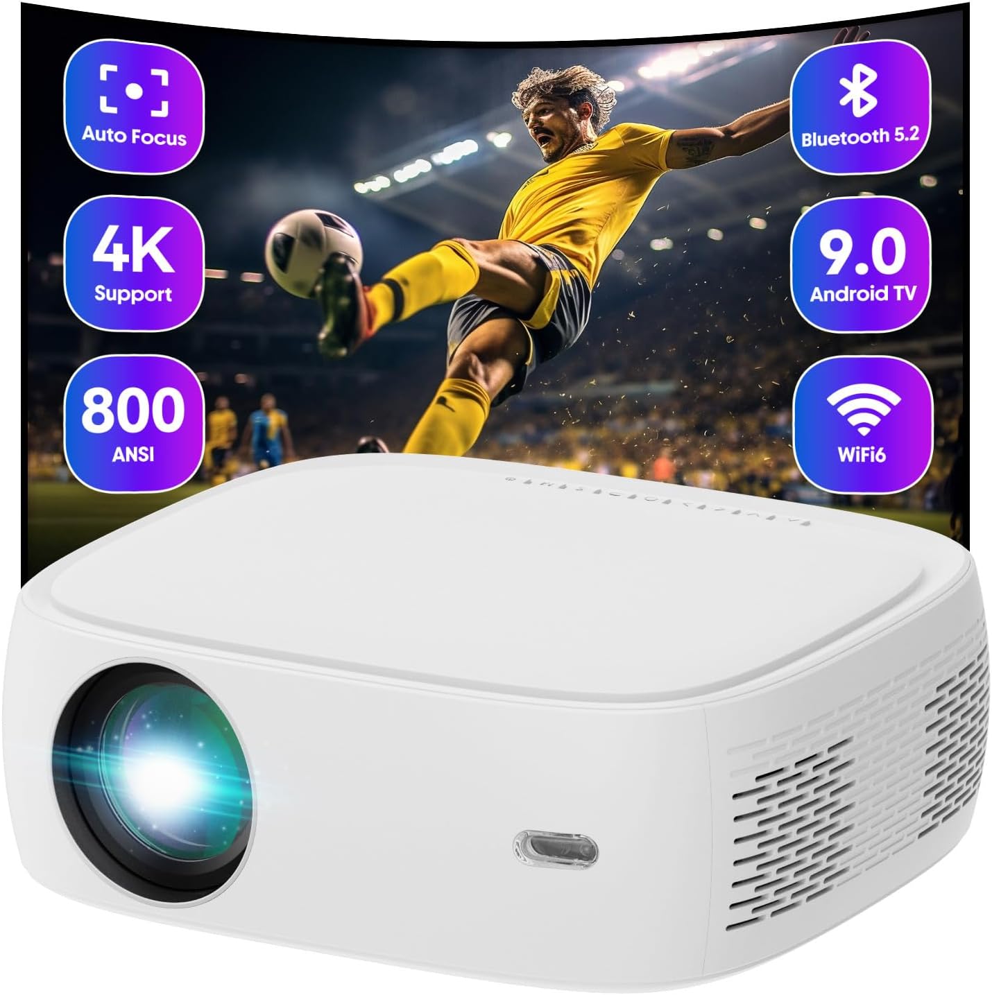 Amazon.com: Auto Focus 4K/8K Projector with 5G WiFi and Bluetooth ...