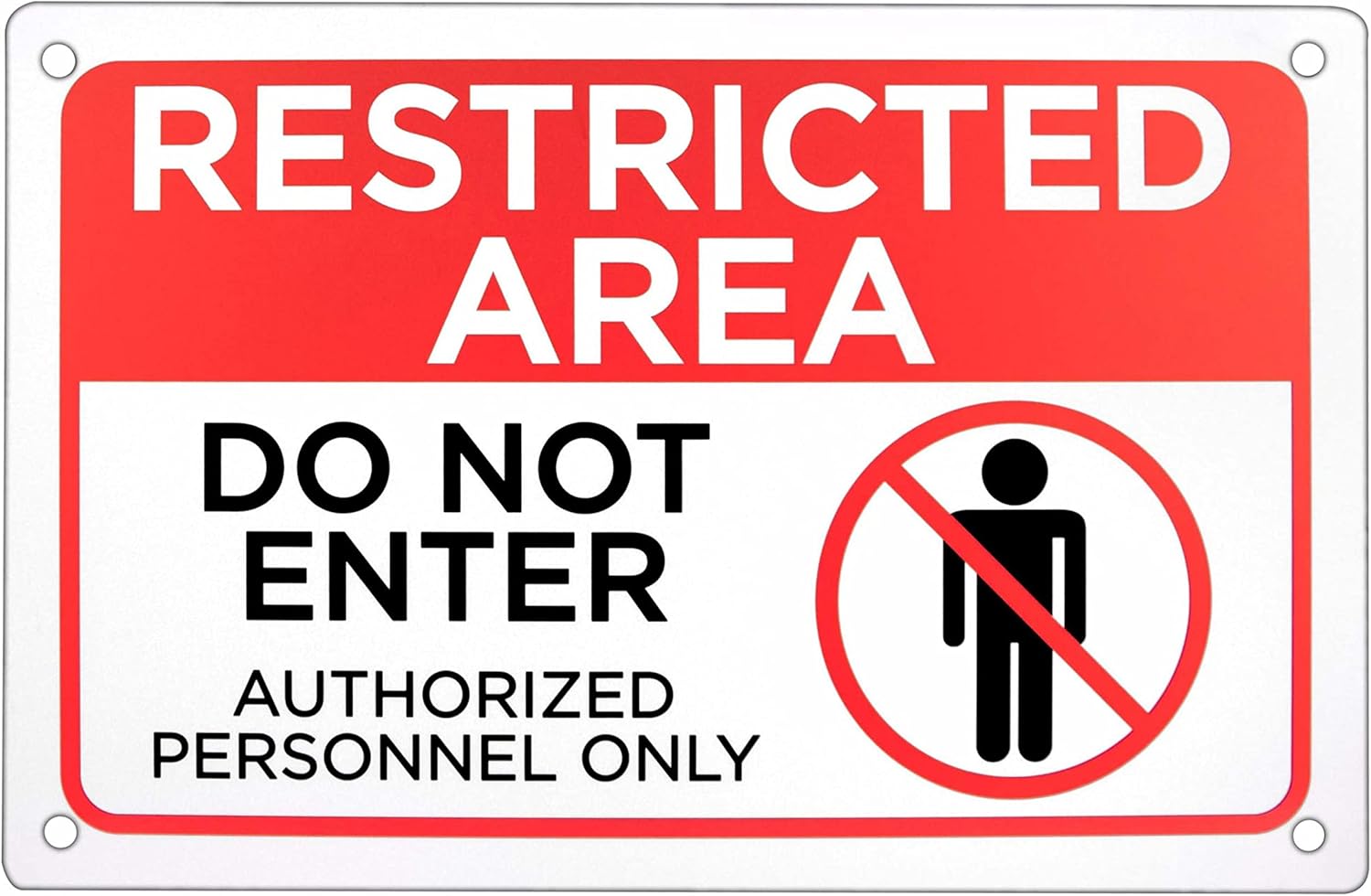 Restricted Area – Do Not Enter Sign – 18" x 12" Aluminum Safety Warning ...