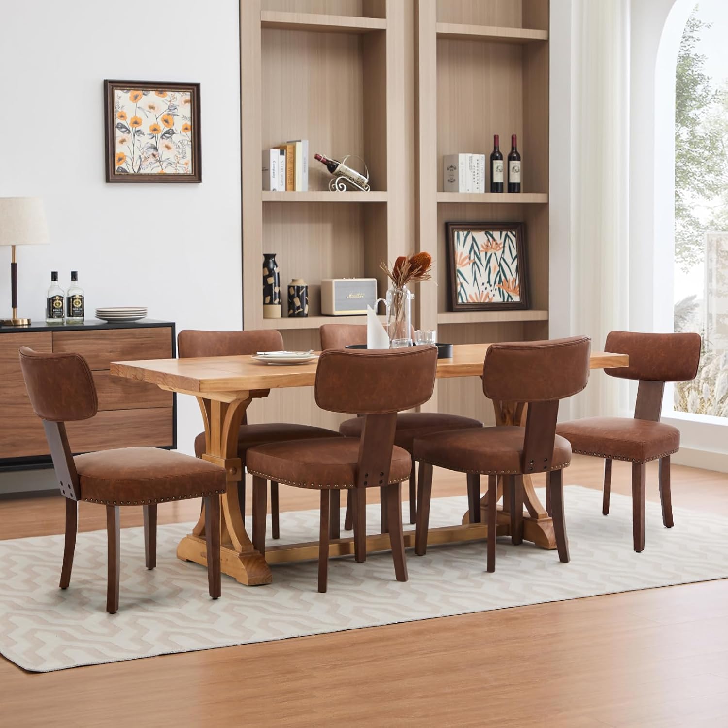 Amazon.com - Dining Chairs Set of 6,Modern Leather Kitchen Chairs ...