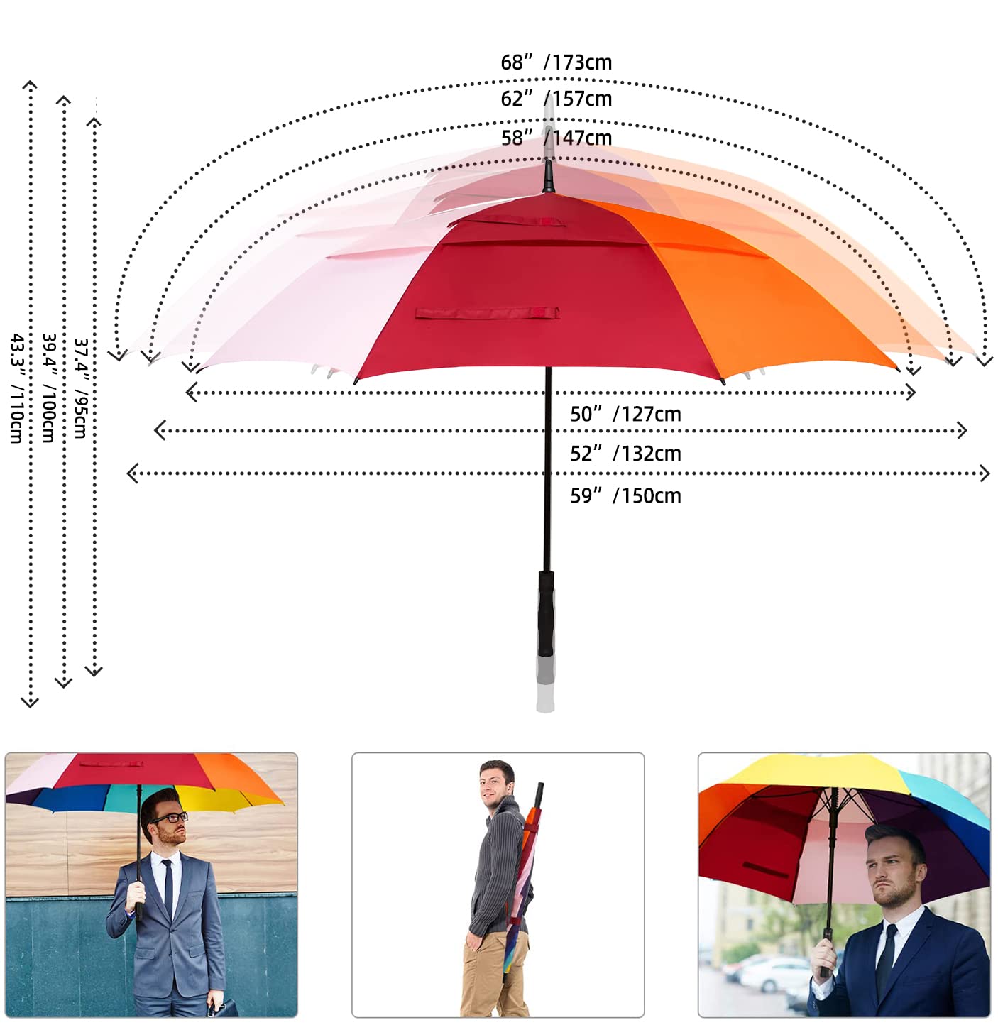 Snapklik.com : BAGAIL Golf Umbrella 68 Inch Large Oversize Double ...