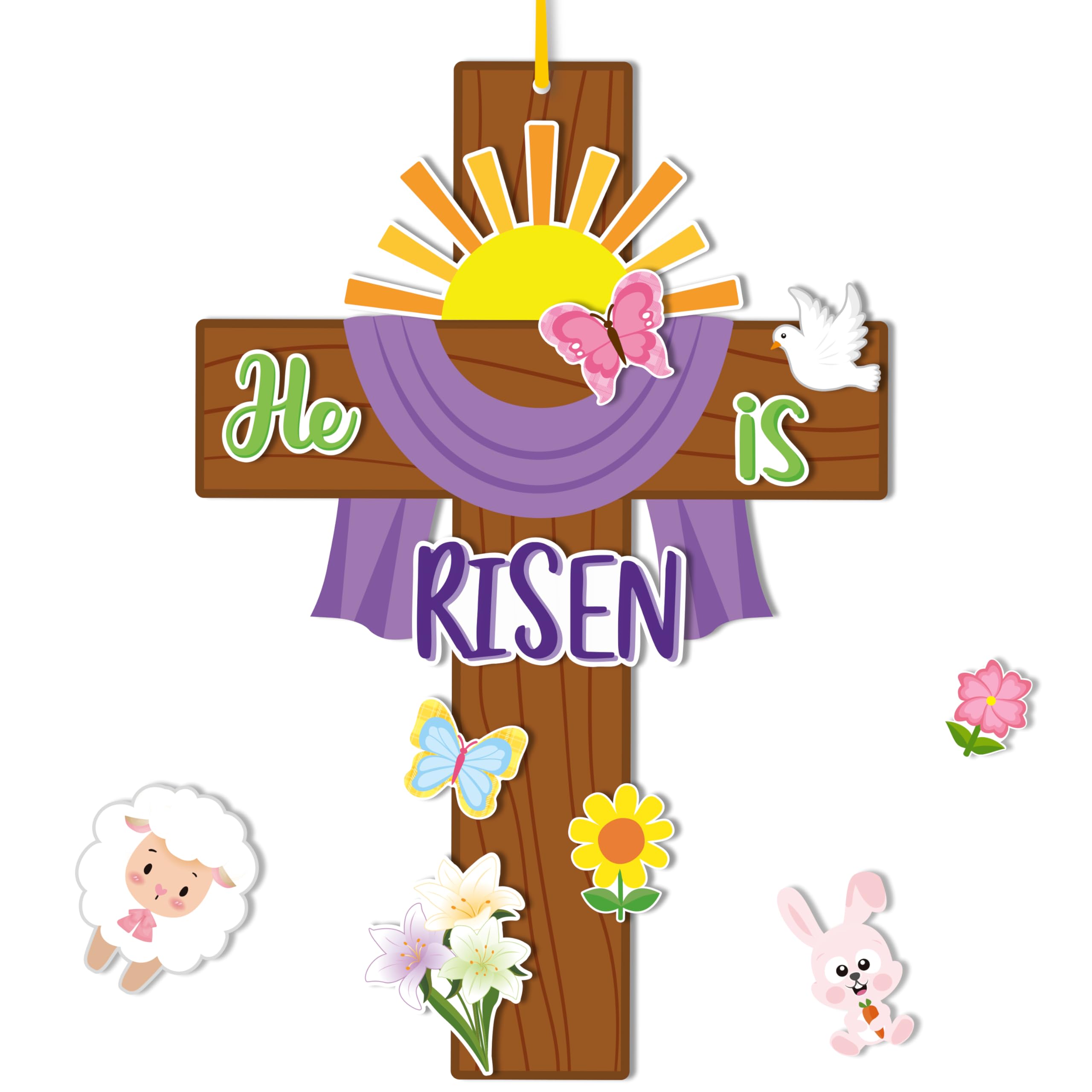 Snapklik.com : Easter He Is Risen Cross Craft Kit - 28 Pack Make Your ...