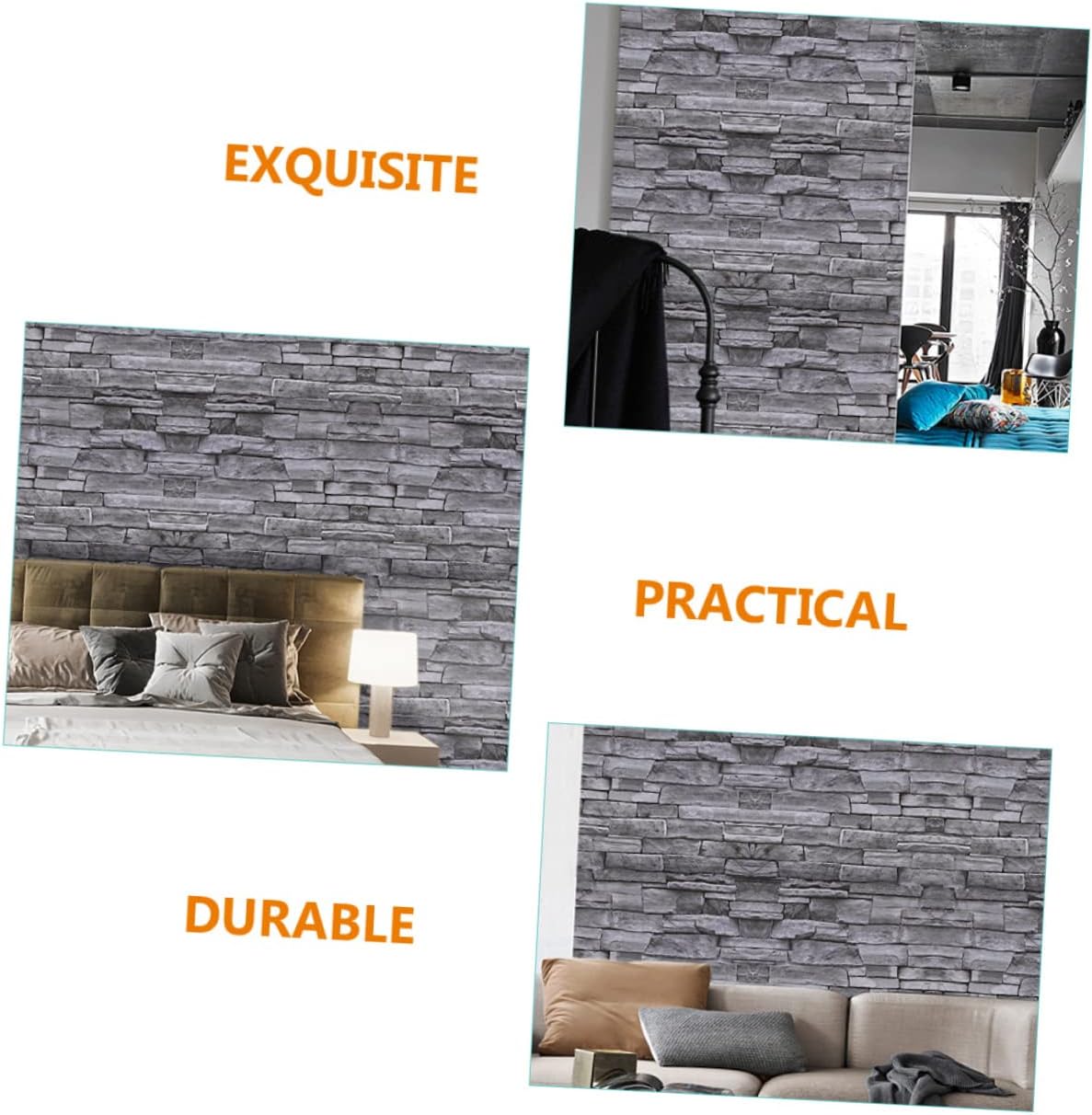 Uonlytech 10pcs 3D Stickers 3D Wall Tiles Dark Stickers Kitchen Tile ...