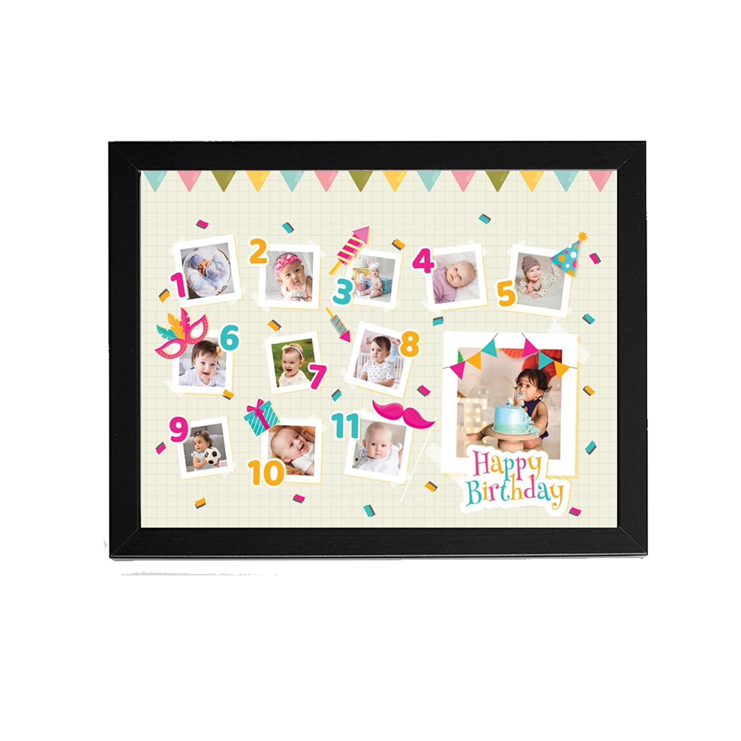 personalized First Year Baby 12 Month Photo Frame With Photo Upload ...