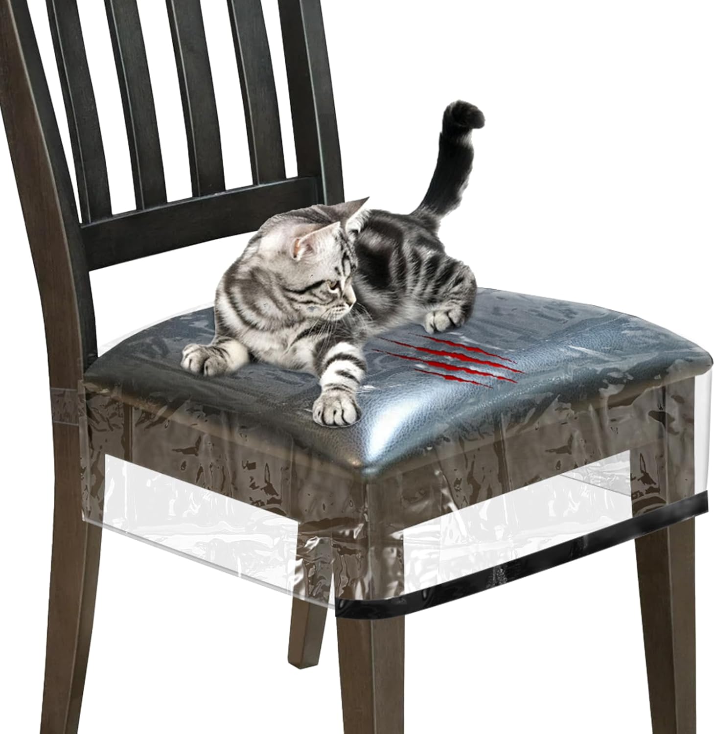 Amazon.com: 6 Packs Plastic Dining Chair Seat Covers Reusable Thickened ...