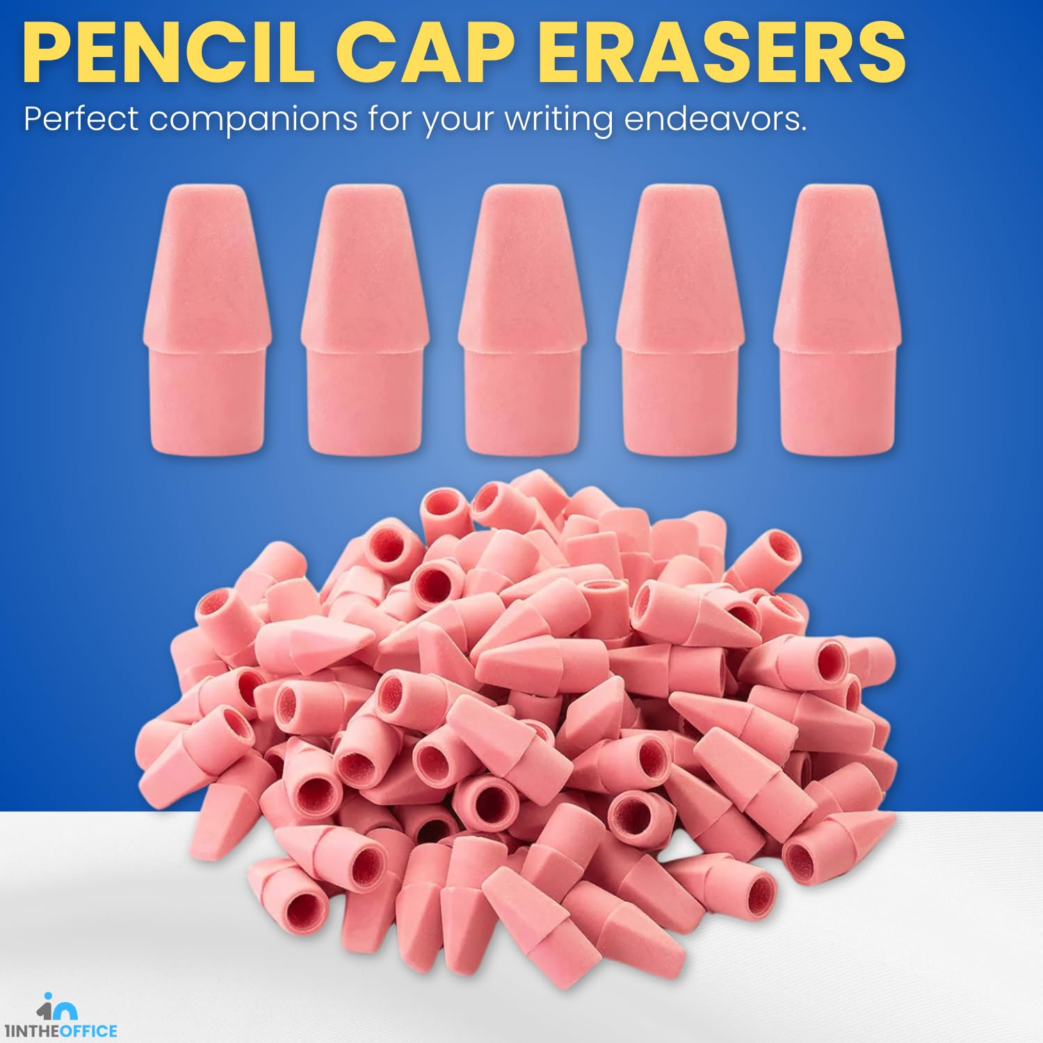 Snapklik.com : 1InTheOffice Pencil Cap Erasers, Assorted Colors ...