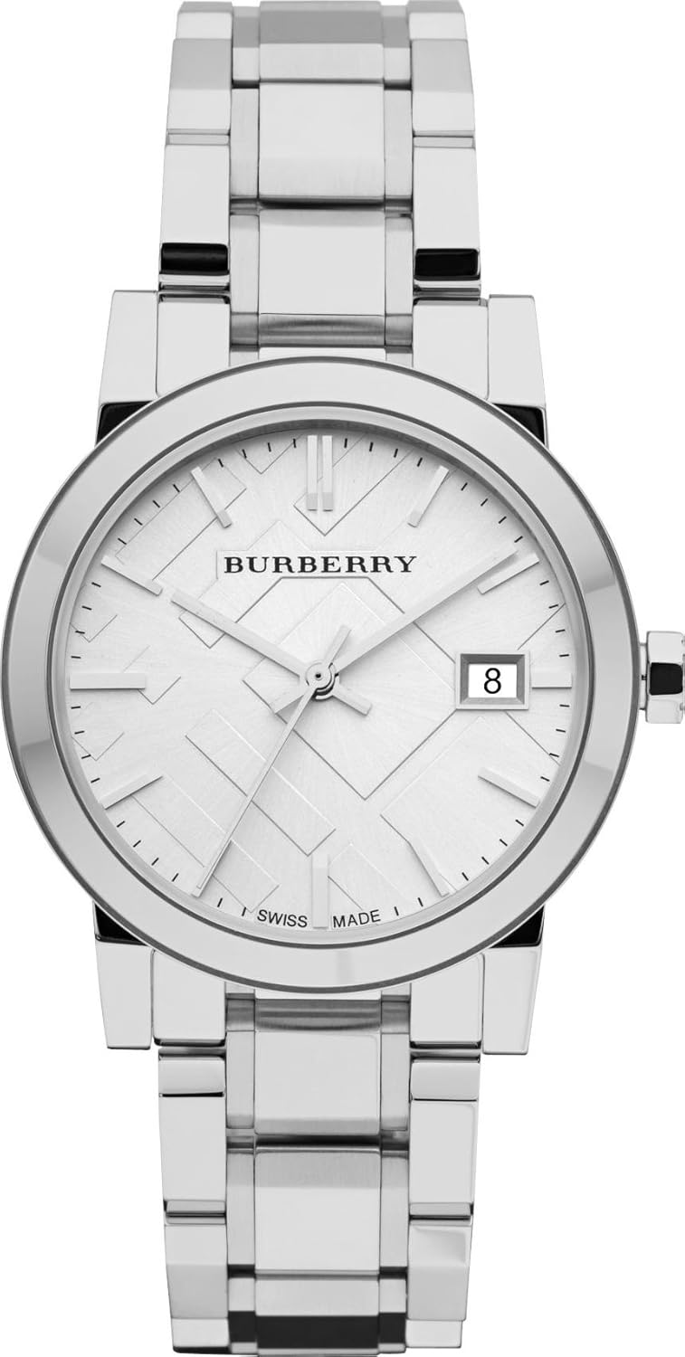 BURBERRY Unisex Analog Swiss Quartz Watch with Stainless Steel Strap ...