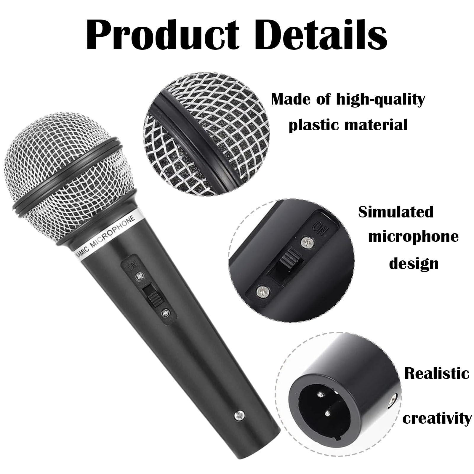 2 Pack Toy Microphone, Fake Microphone, Microphone Prop for Kids, Mini ...