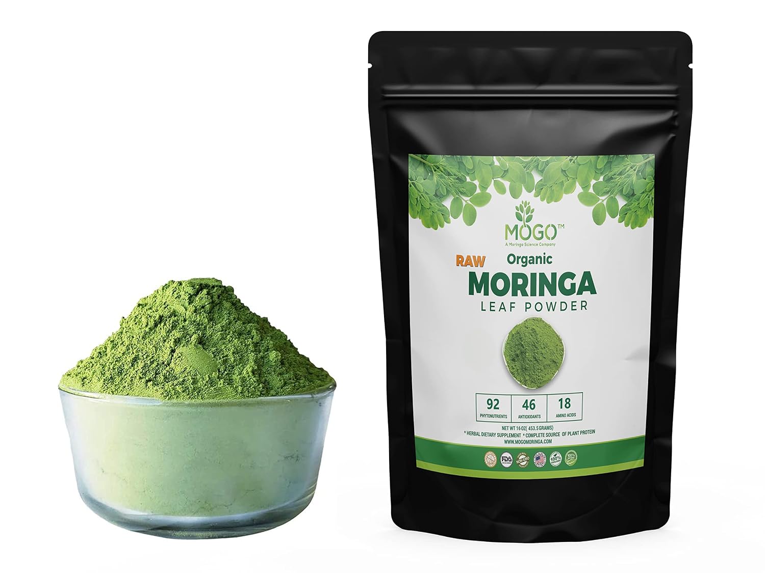 Amazon.com: MOGO Organic Moringa Leaf Powder 1 LB | Antioxidants ...
