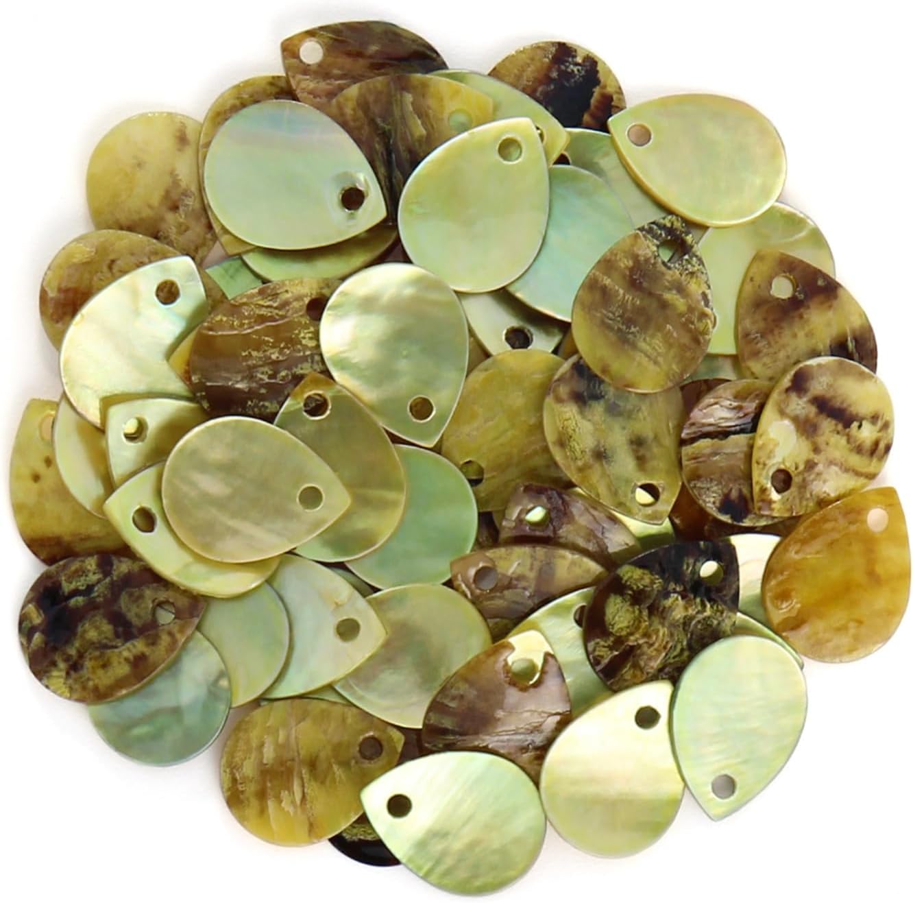 Amazon.com: Firstmeet 60pcs Shell Beads Natural Mussel Shell Waterdrop ...