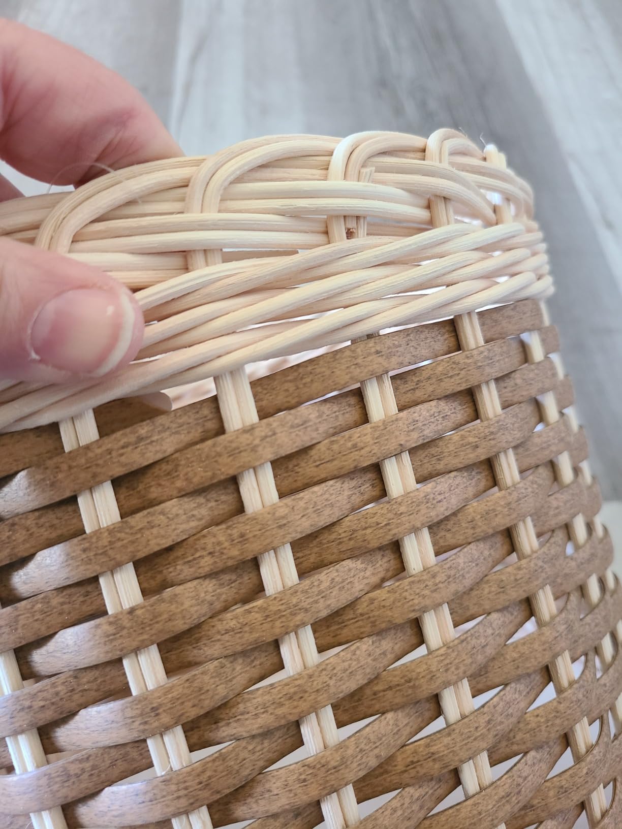 Amazon.com: Woven Plastic Rattan Storage Basket, Round Lace Storage Bin ...