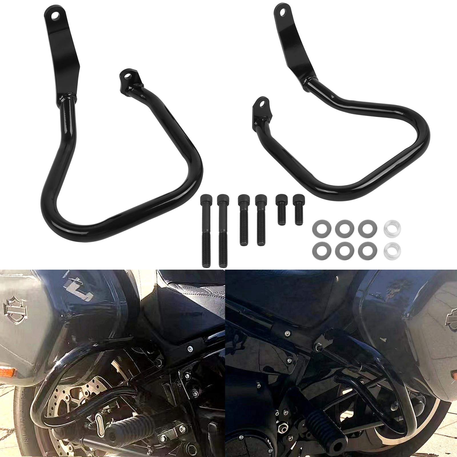 Amazon.com: LOOBOR Saddlebag Guards Rear Crash Bars Replacement for ...