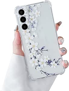 DEFBSC Soft Case Compatible with Samsung Galaxy S22 5G, Clear Floral Flower Pattern Print Design ...