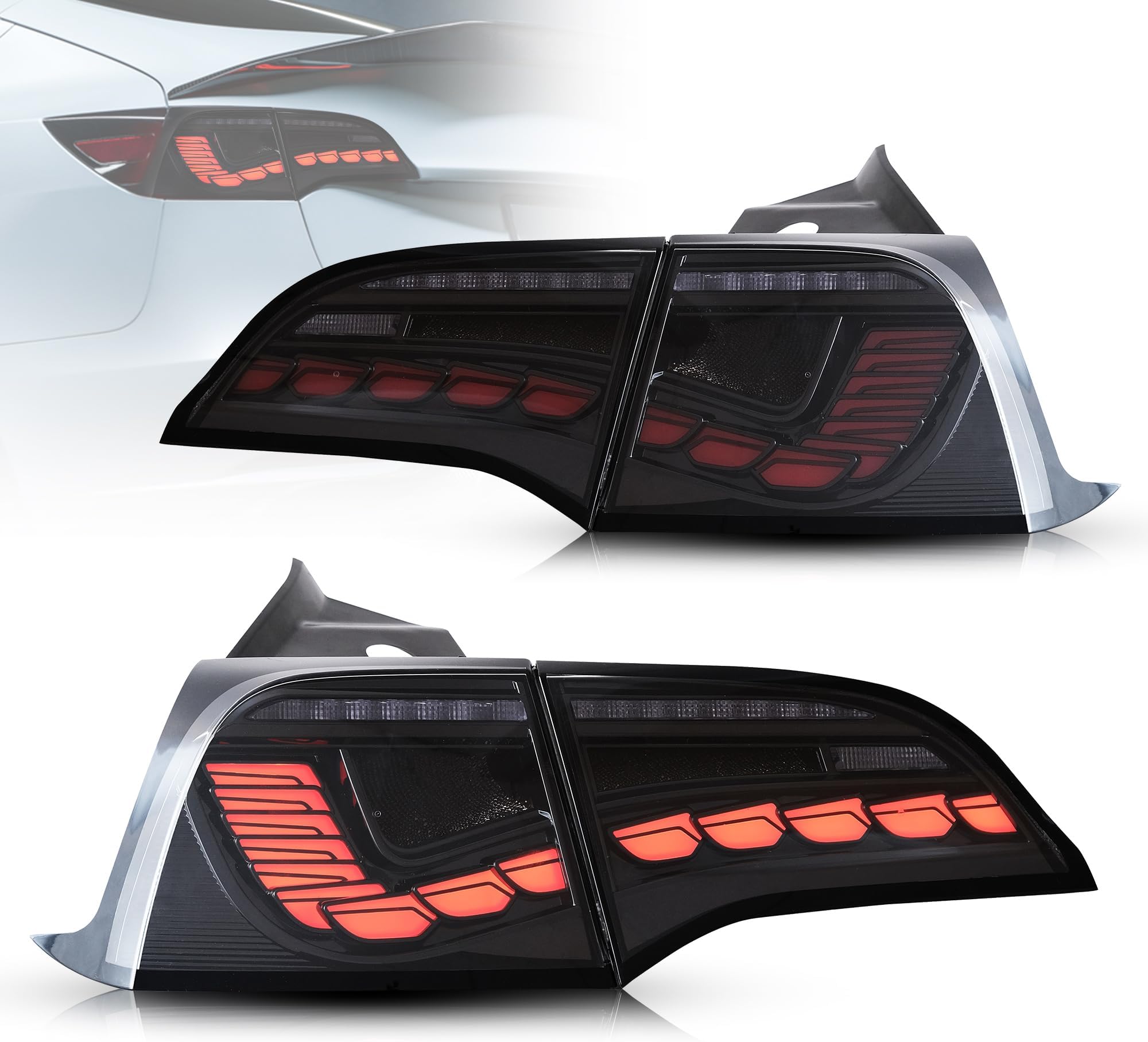 Amazon.com: VLAND LED Taillights Compatible For 2017-2023 Tesla Model 3 ...