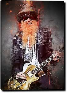 Amazon.com: Billy Gibbons II Canvas Wall Art Poster Decor for Living ...