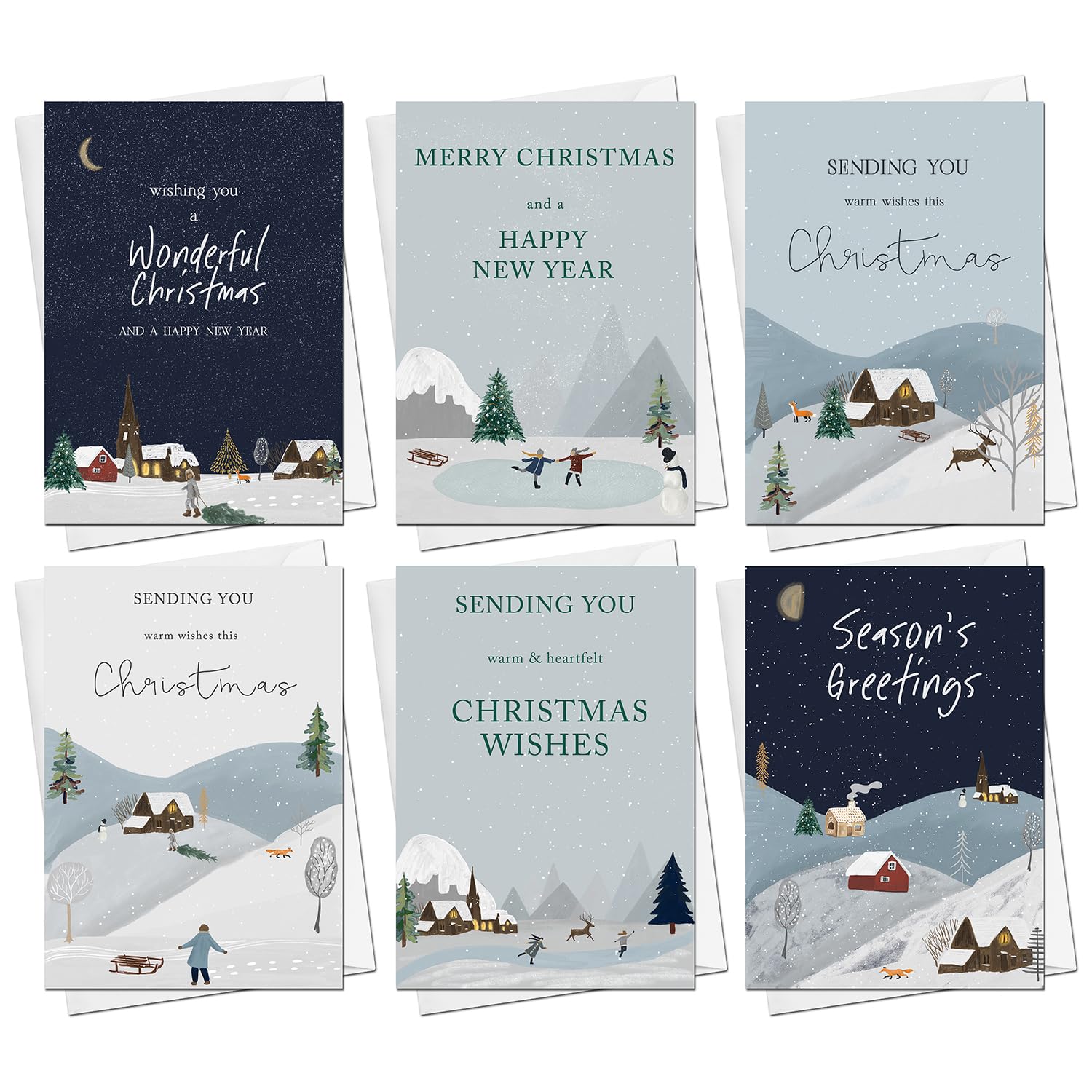 Charity Christmas Cards Boxed | 30 Pack Xmas Cards Multipack | 6 Unique ...