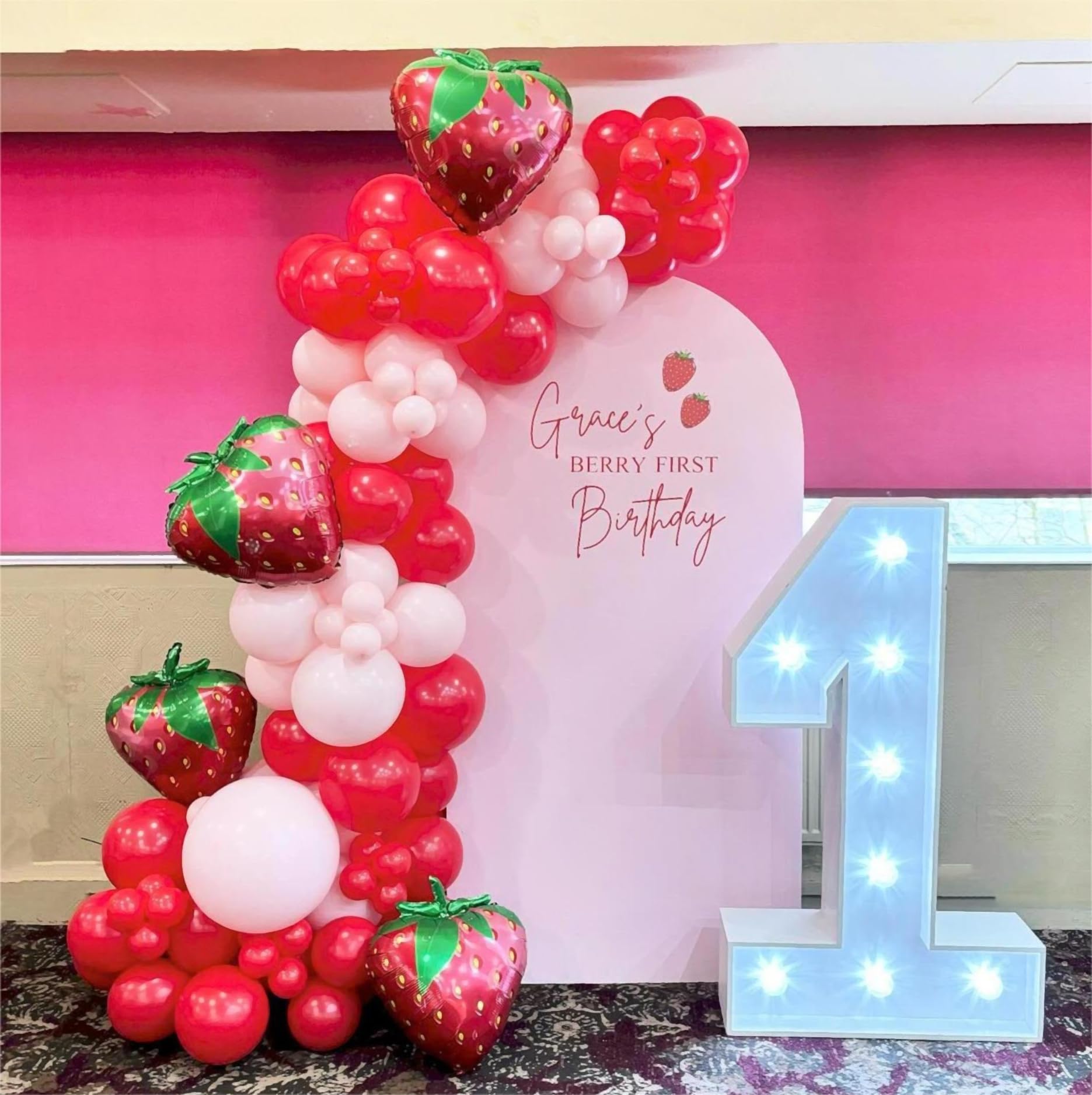 Amazon.com: Strawberry Balloon Arch Garland Kit - Strawberry Berry ...