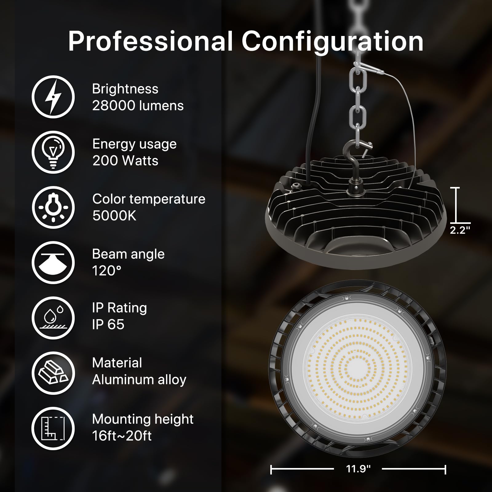 Snapklik.com : HYPERLITE High Bay LED Light: 200W High Bay LED Shop ...