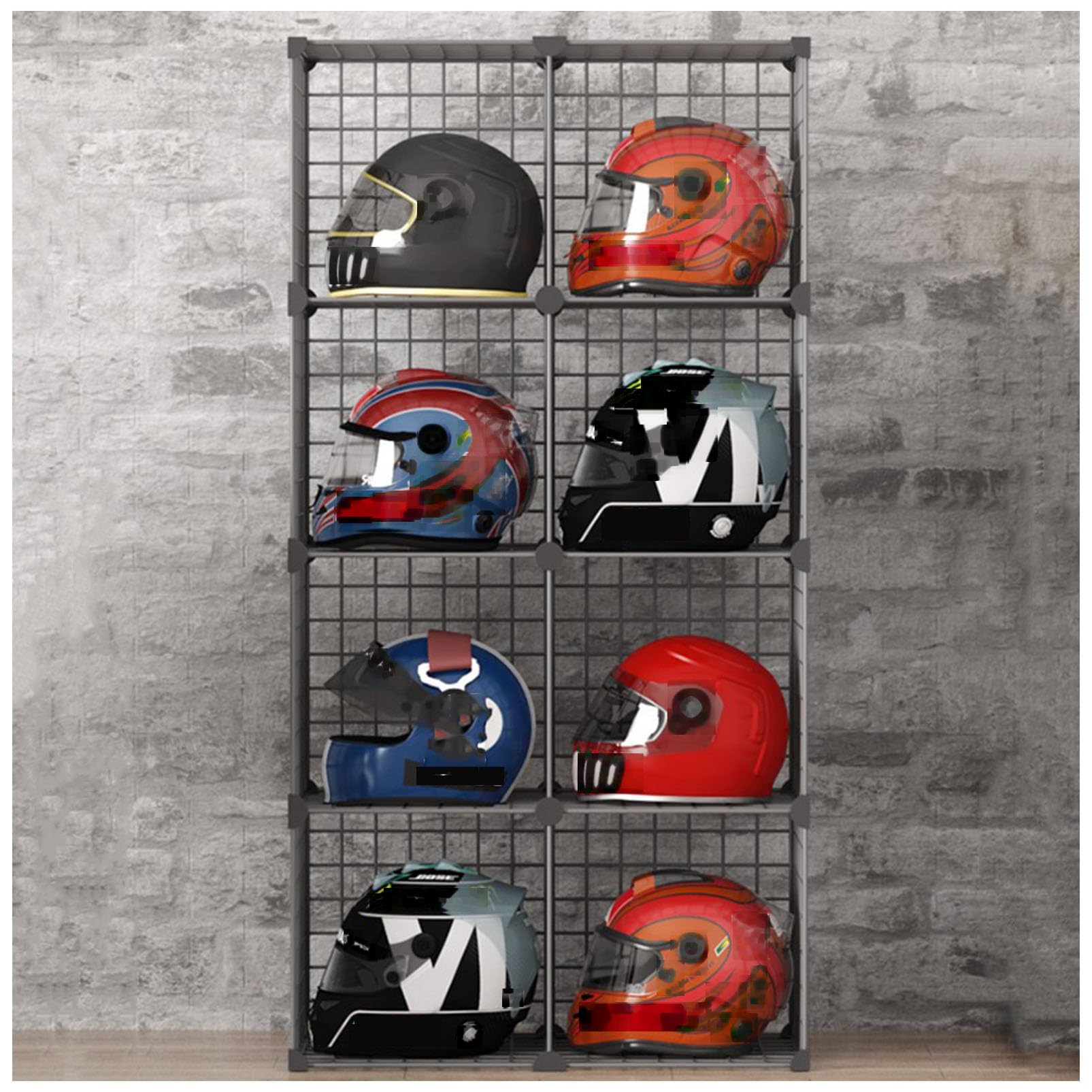 Motorcycle Helmet Rack Stand Hat Display Cabinet, Stackable Caps Holder ...