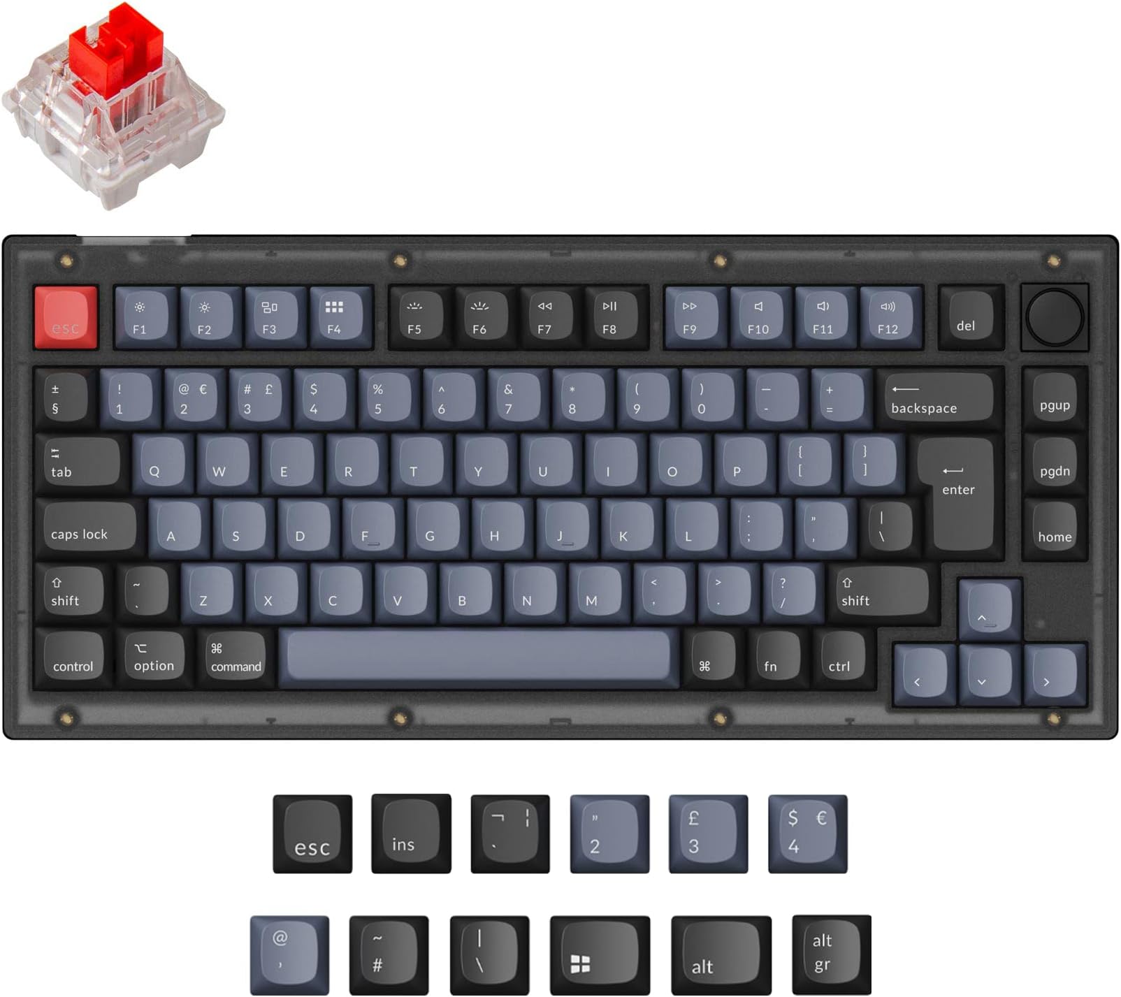 Amazon.com: Keychron V1 ISO-UK-Layout Wired Custom Mechanical Keyboard ...