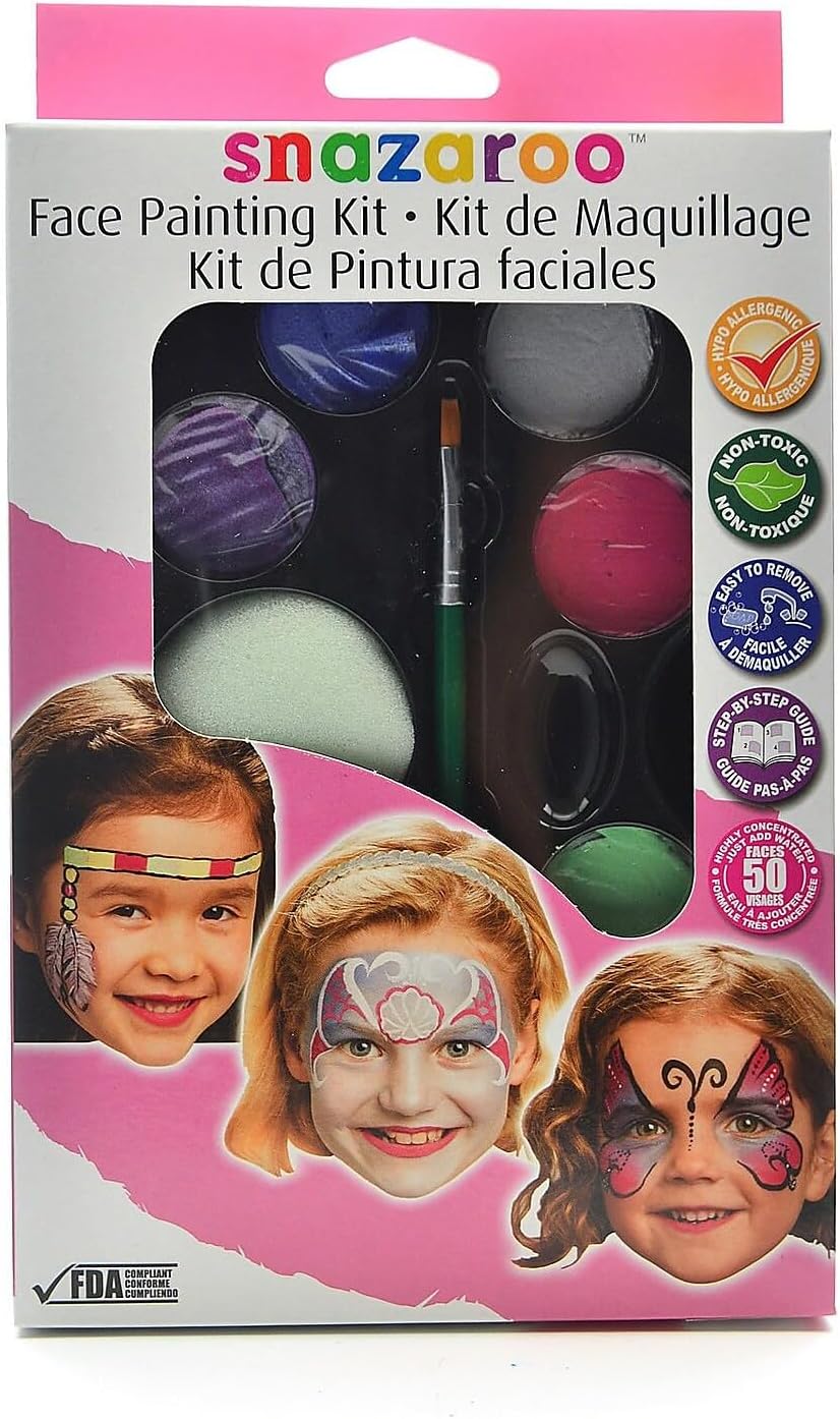 Amazon.com: Snazaroo Princess Gift Box Face Paint, 27 Piece Set, 14 Colors
