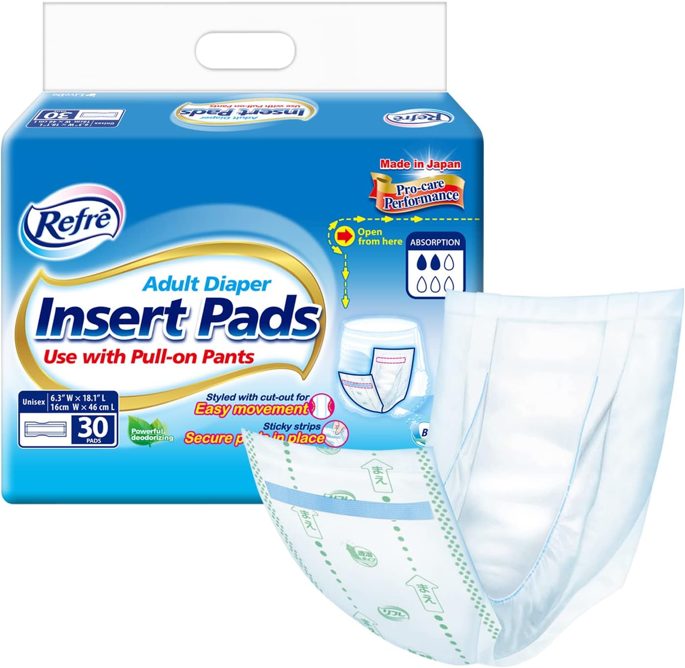 Amazon.com: Refré Adult Diaper Insert Pads - Unisex Protective ...