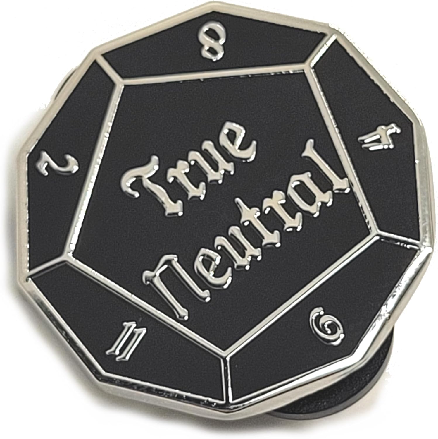 Amazon.com: True Neutral Alignment DnD D12 Dice Enamel Pin Silver ...