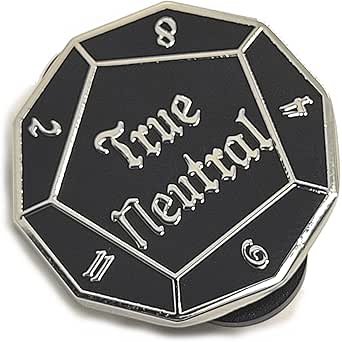 Amazon.com: True Neutral Alignment DnD D12 Dice Enamel Pin Silver ...