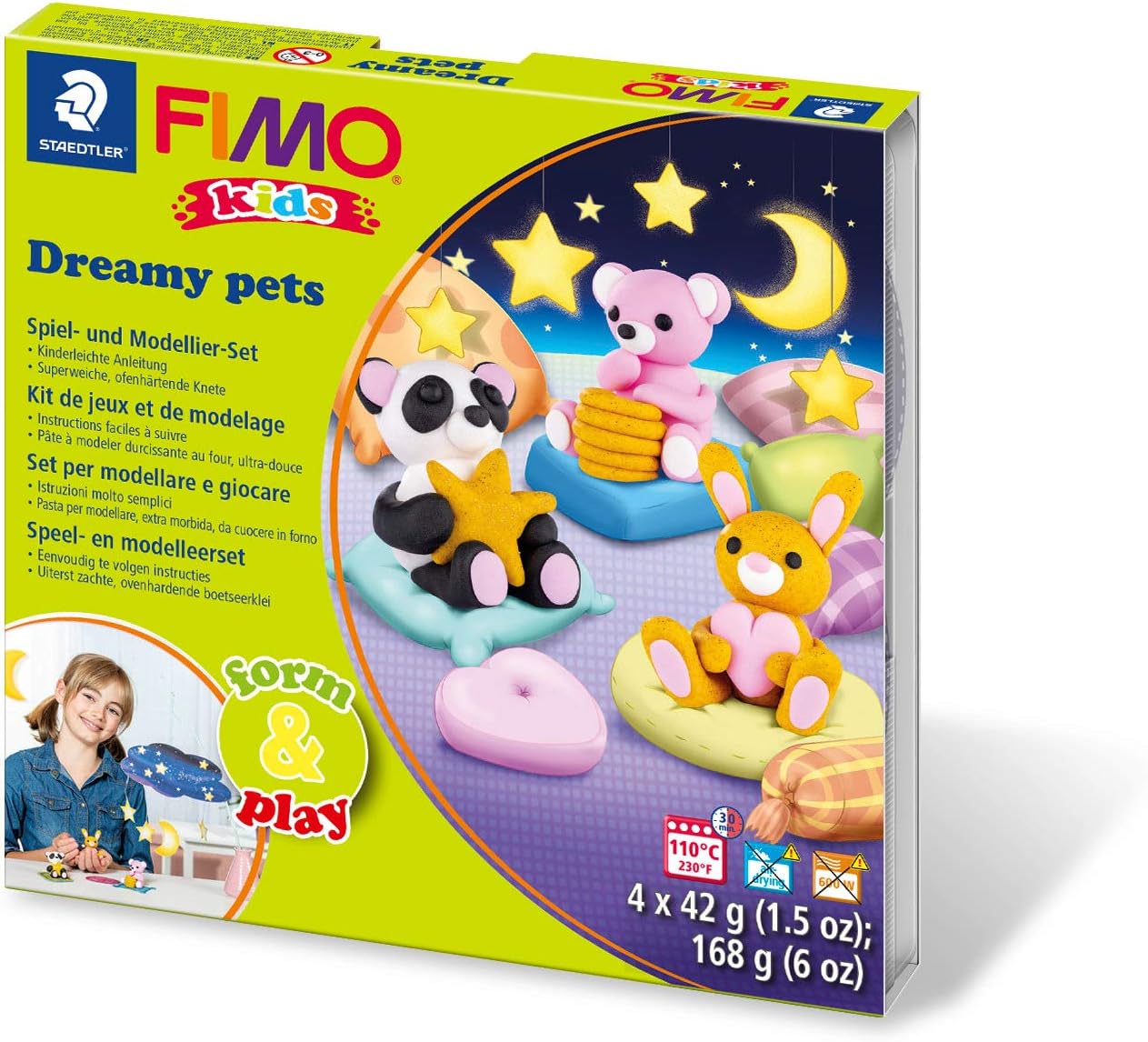 STAEDTLER 8034 16 LYST Katzen Fimo kids form&play Set (superweiche ...