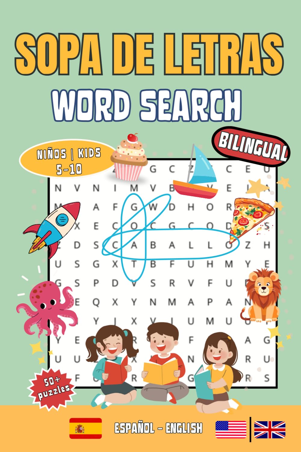 Amazon.com: Sopa de Letras Bilingüe (Español - Inglés) | Word Search ...