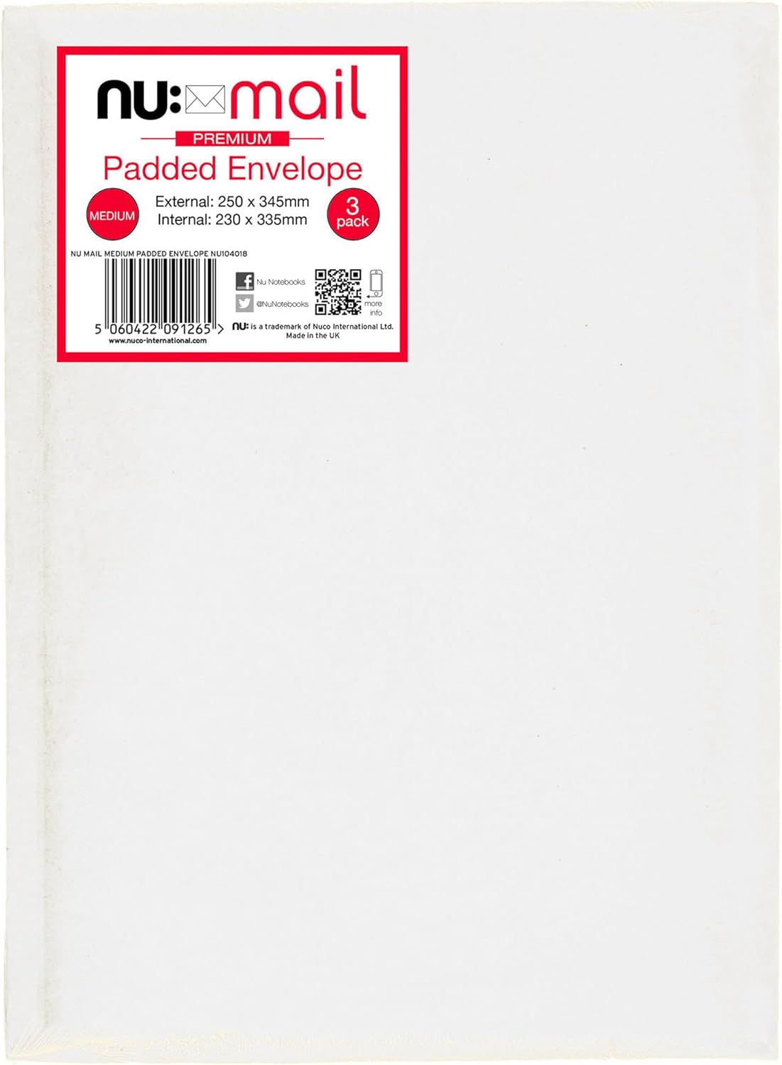 Nu Mail Medium Padded Envelope 3 pack,White : Amazon.co.uk: Stationery ...