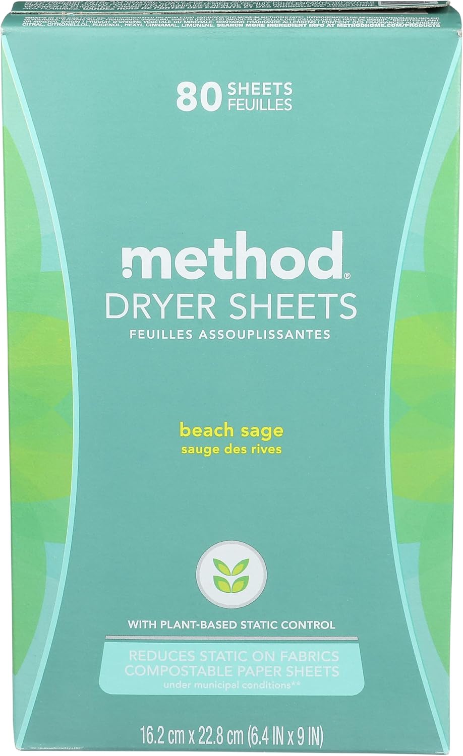 Amazon.com: Method Dryer Sheets, Beach Sage, 80 Count : Health & Household