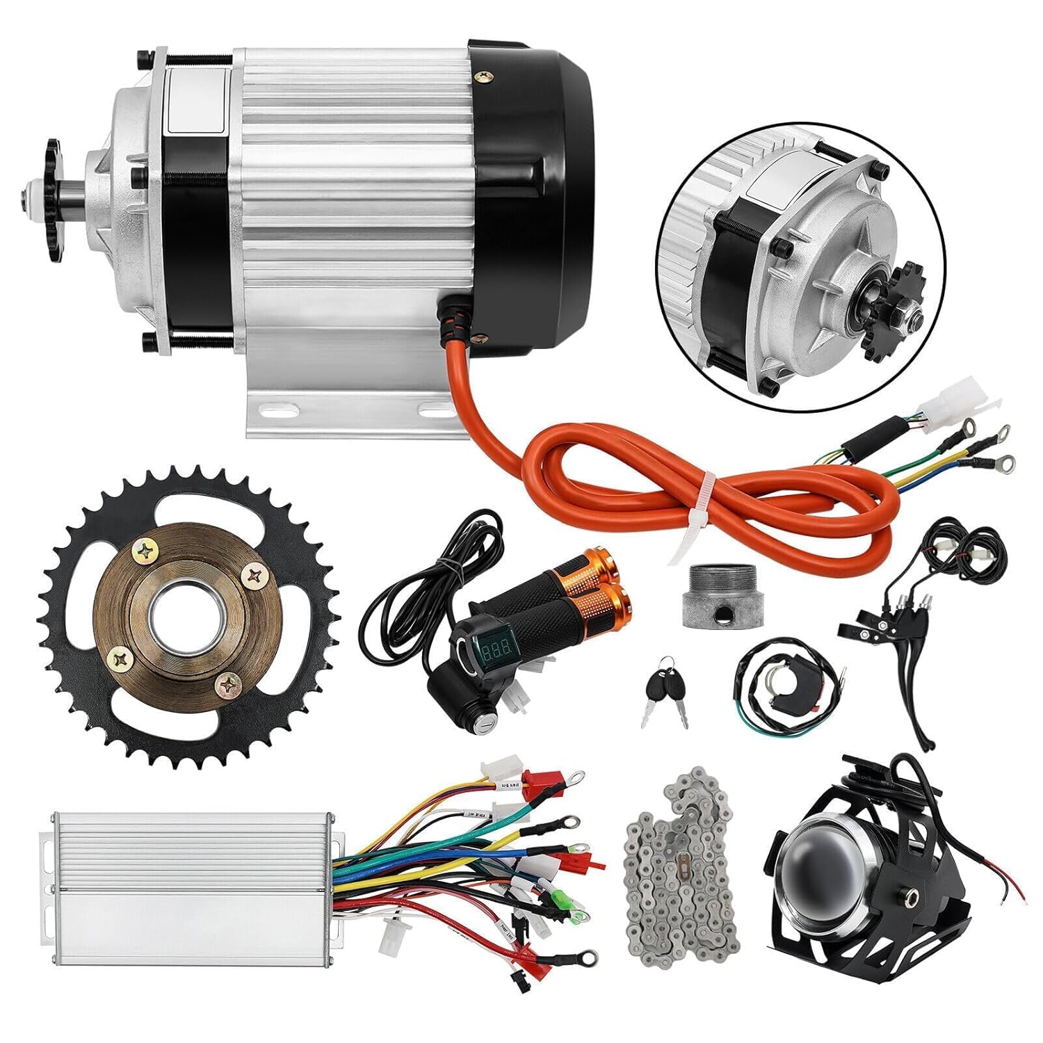 Amazon.com: 48V 500W 750W Brushless Electric Motor Kit, 48v Go Kart ...