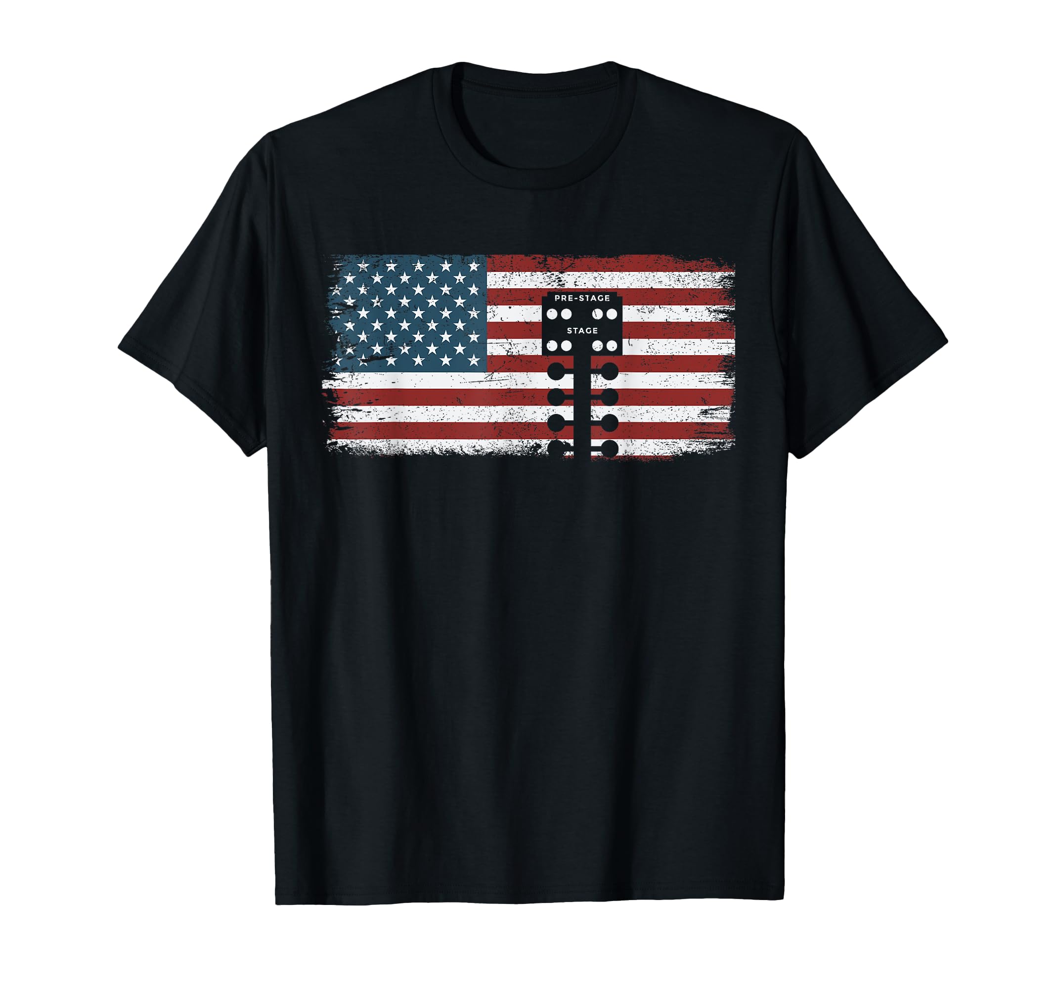 Amazon.com: Drag Racing Race Car American Flag Vintage T-Shirt ...