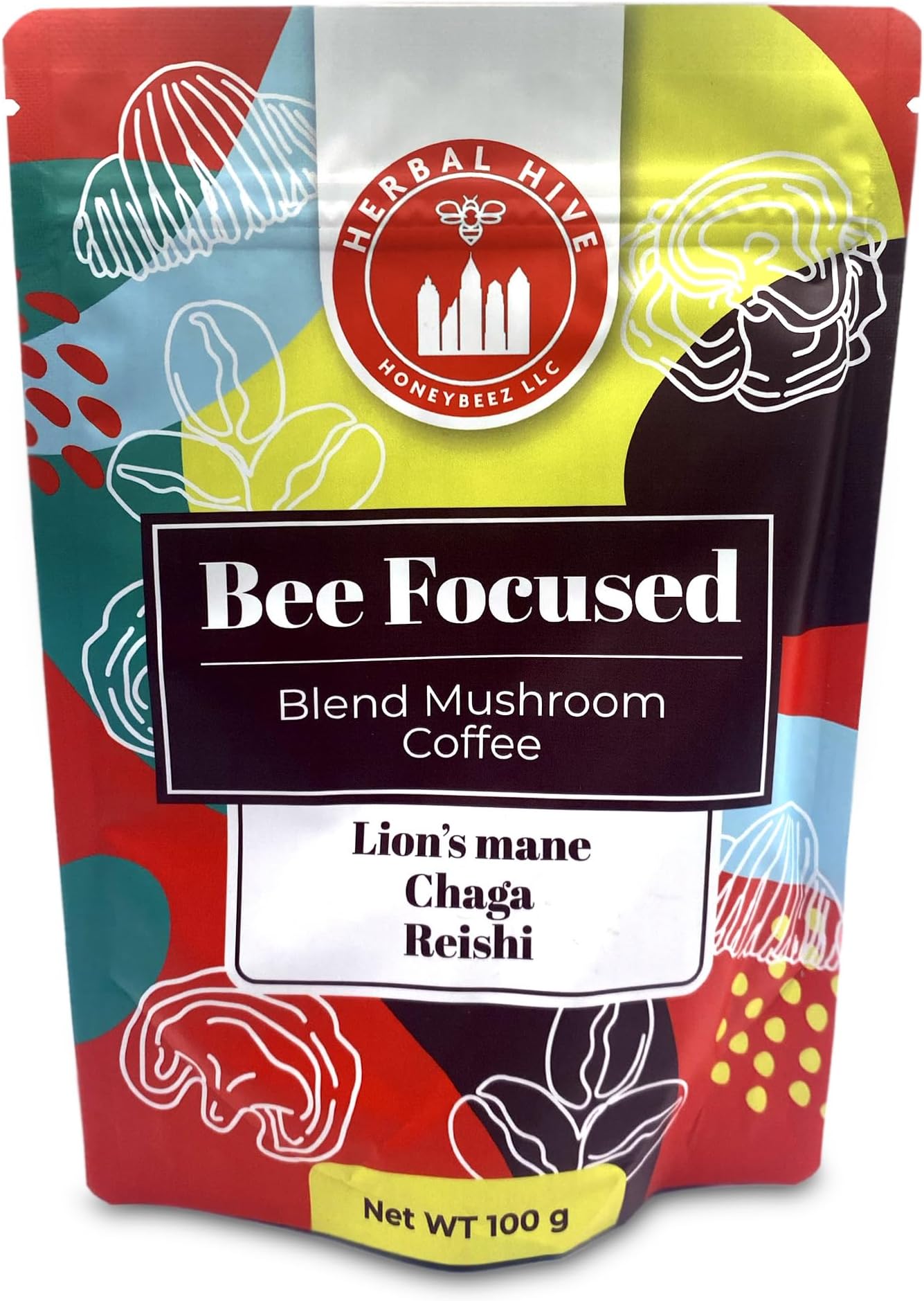 Amazon.com : Mushroom Coffee by Herbal Hive Bee Focused Includes ...