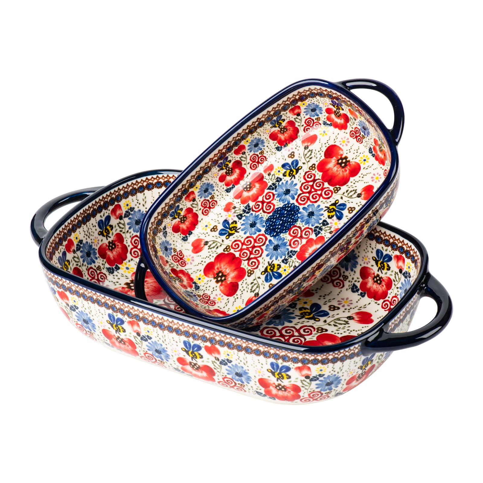 Amazon.com: ONECCI Baking Dish Ceramic Baking Pan Blue Casserole Dish ...